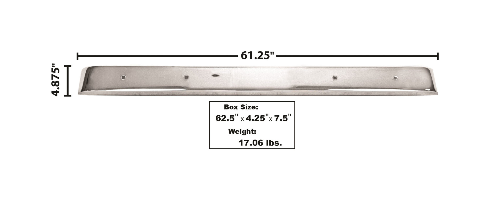 REAR BUMPER-CHROME-STEPSIDE (1948-72) - Classic Pickup Supplies